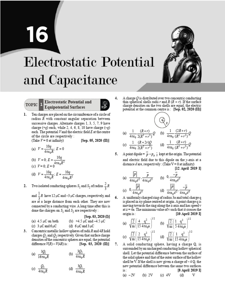 13 Electrostatic Potential and Capacitance | PDF