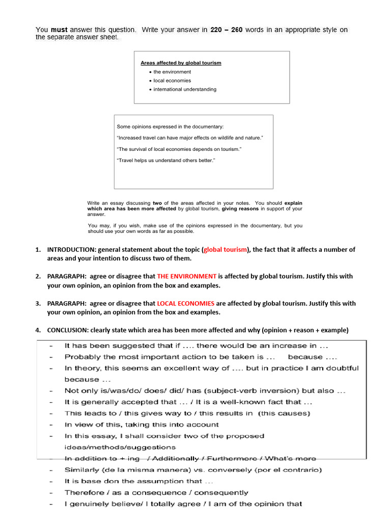 Cae Essay Writing Guided Task | PDF | Foreign Language Studies