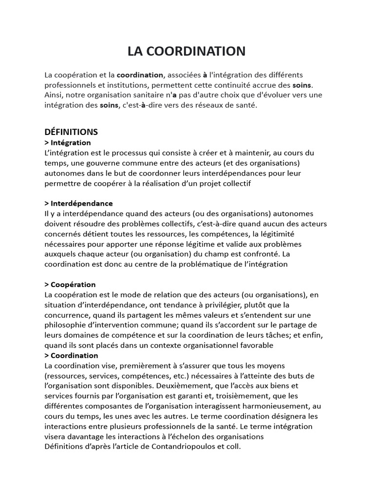 Coordination | PDF