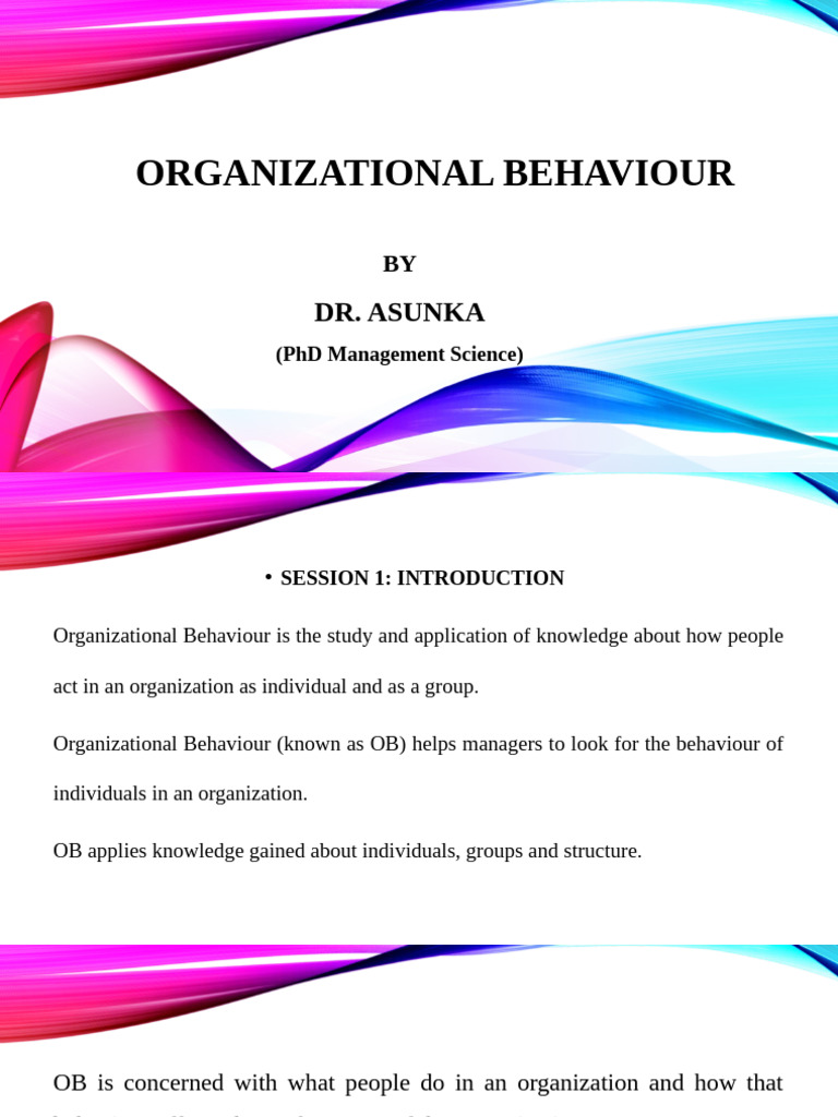 1 Organizational Behaviour | PDF