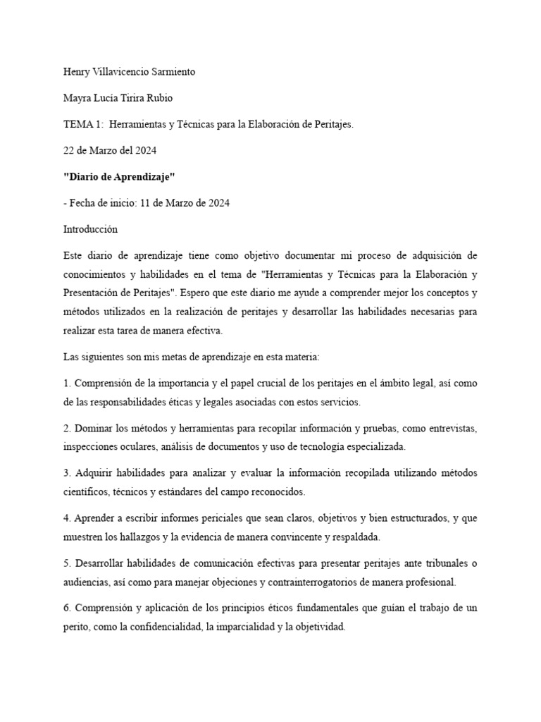 Bitacora Peritaje | PDF