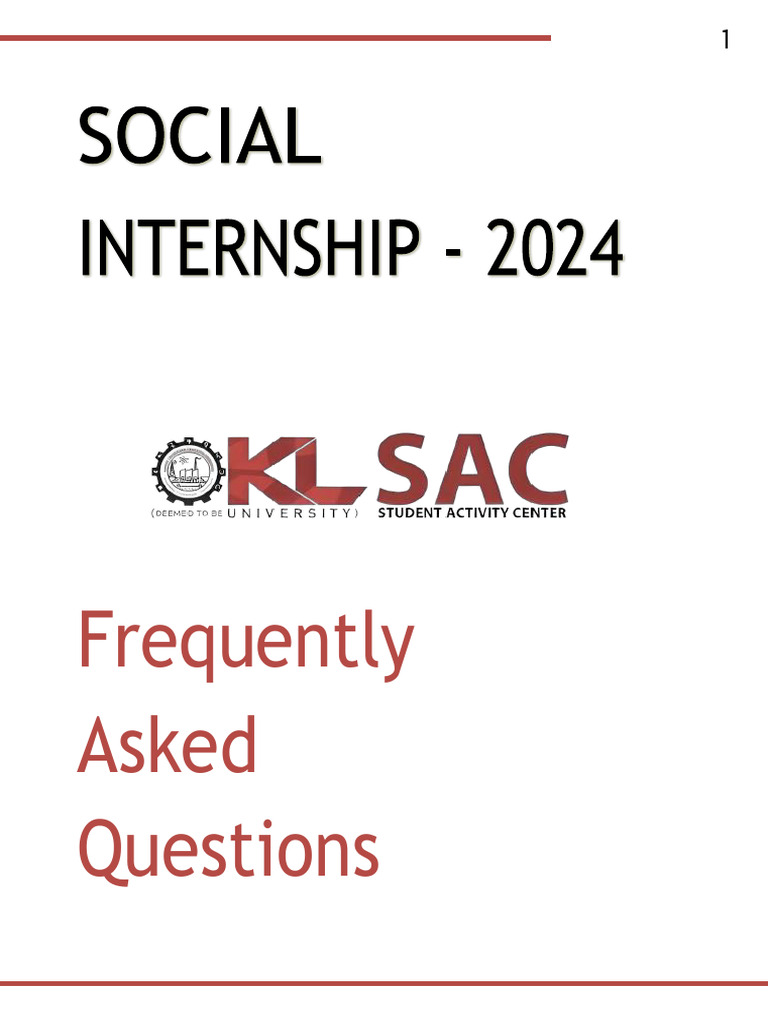 SAC FAQS Social Internshipp | PDF
