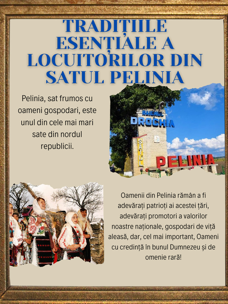 Tradițiile Și Obiceiurile Satului Pelinia | PDF