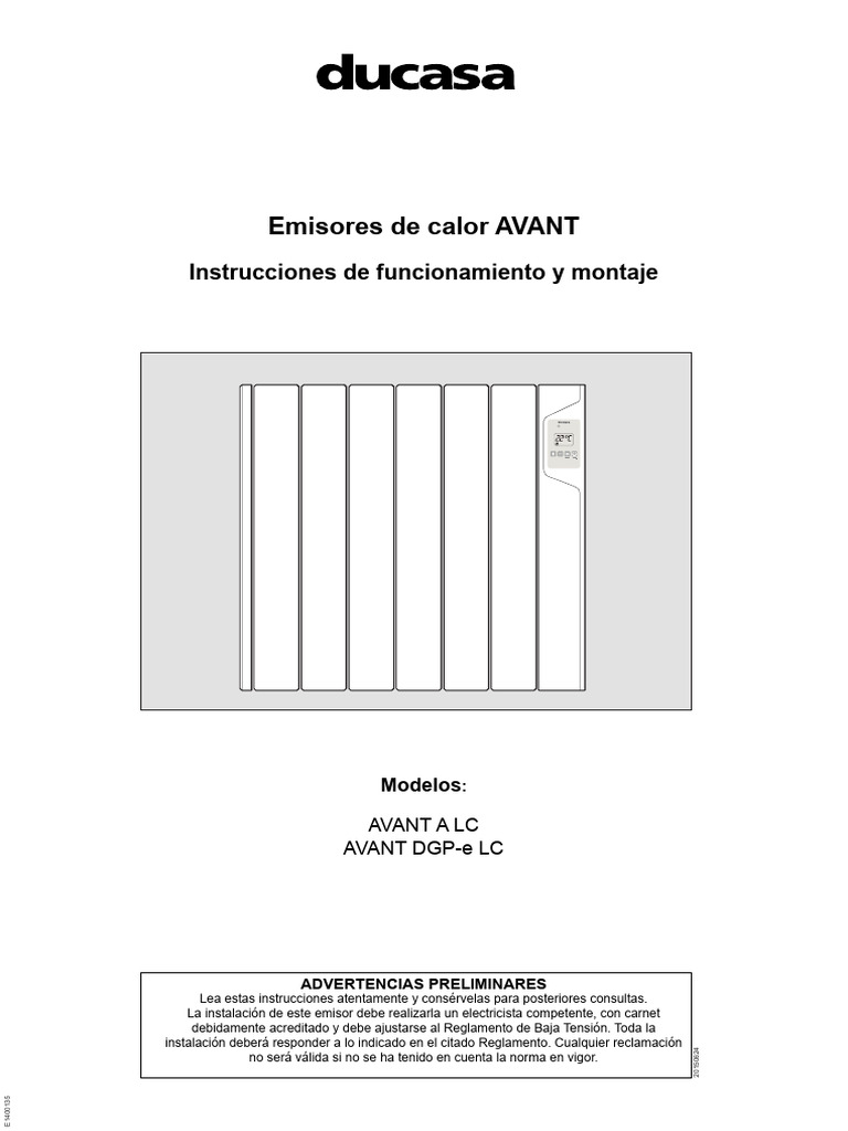 Ducasa AVANT A DGPe (Radiadores) | PDF