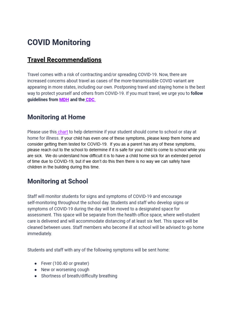 COVID Monitoring | PDF