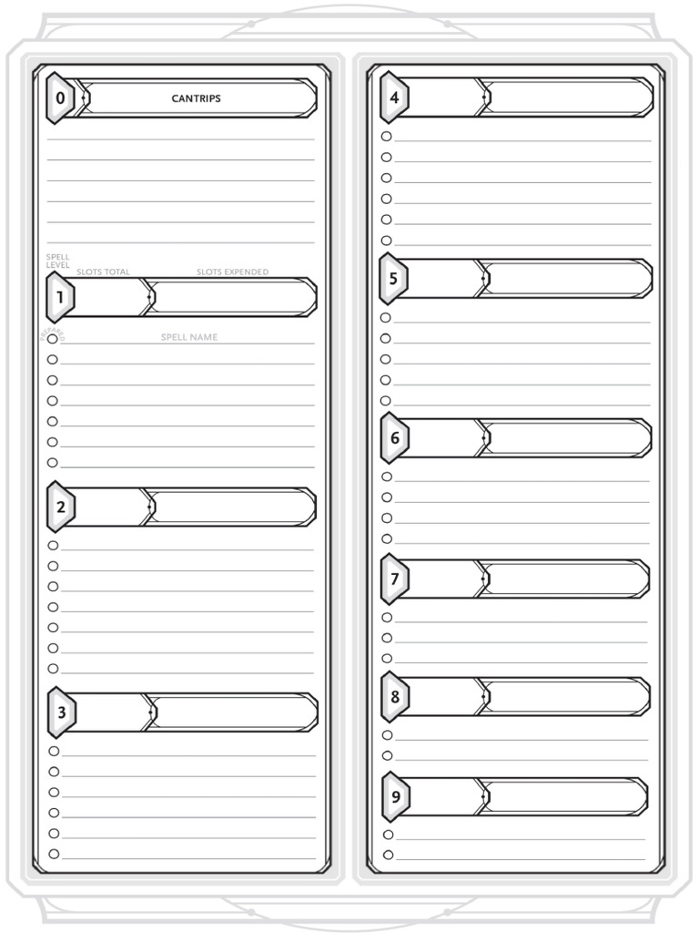 A5 Spell Sheet Condensed | PDF