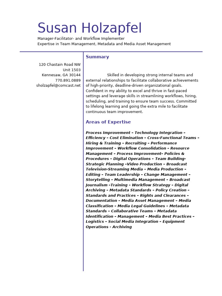 Susan Holzapfel RESUME September 2024 Final | PDF