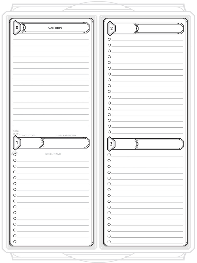 A5 Spell Sheet two pages | PDF