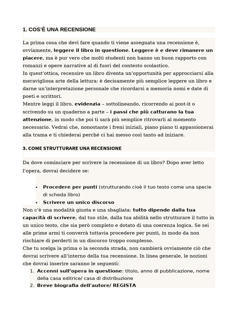 Come Si Scrive Una Recensione | PDF