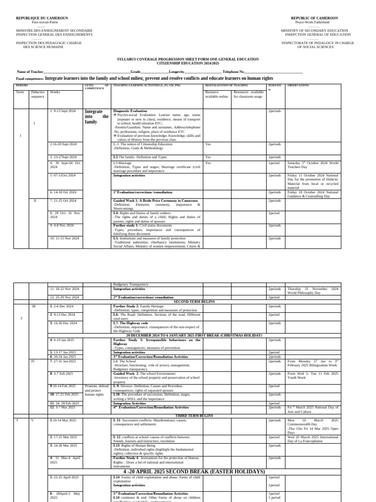 Citizenship Progression Sheet 2024-2025 - 063549 | PDF
