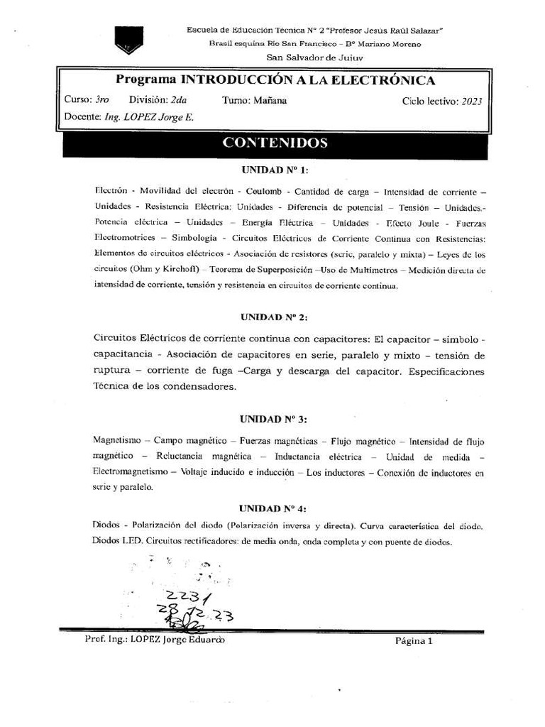 2023 Introducción A La Electrónica | PDF