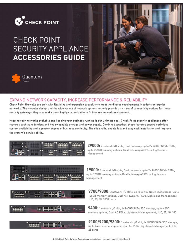Check Point Appliance Accessory Guide | PDF | Optical Fiber | Power Supply