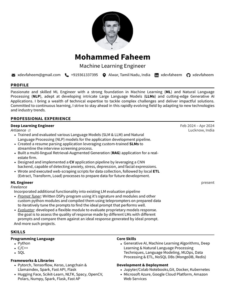Mohammed Faheem Resume | PDF