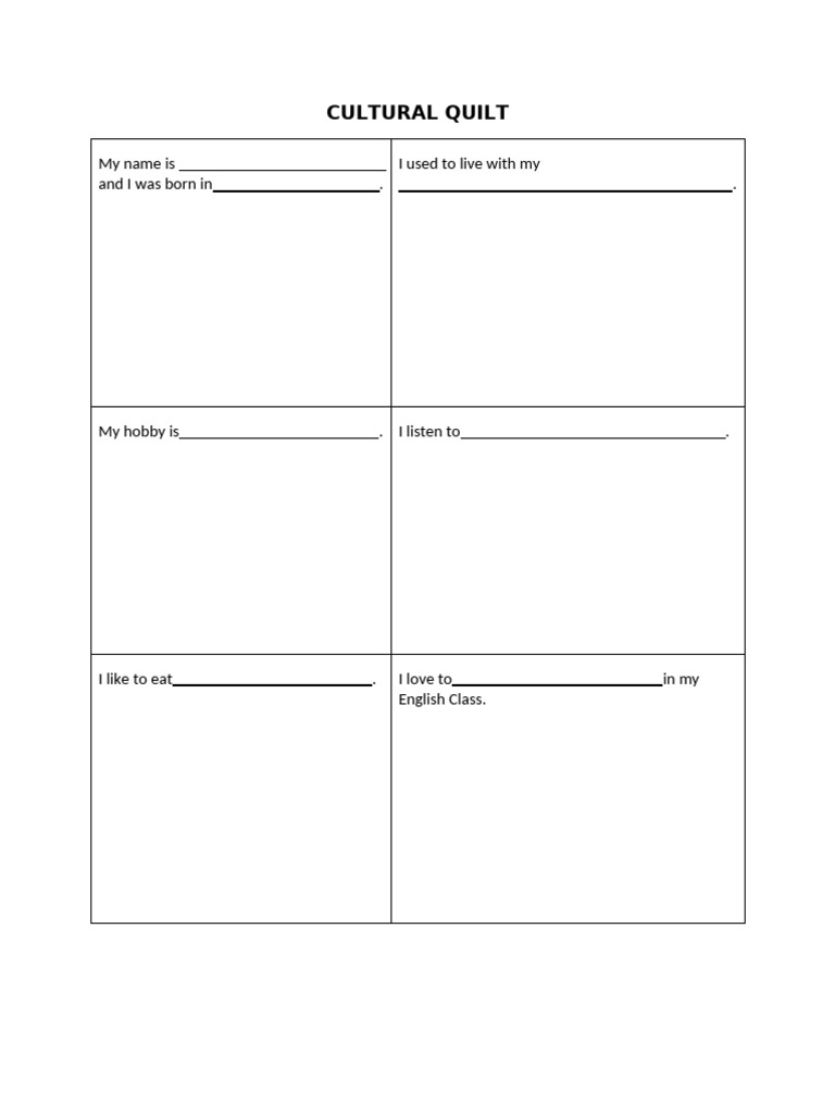 Cultural Quilt Template | PDF