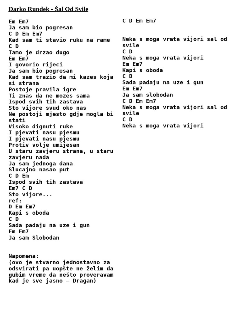 Darko Rundek - Sal Od Svile | PDF