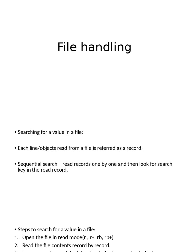 File Handling - 4 - Search | PDF