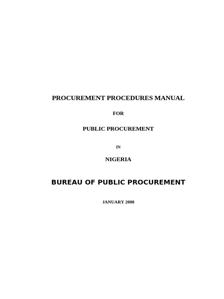 Procurement Manual | PDF