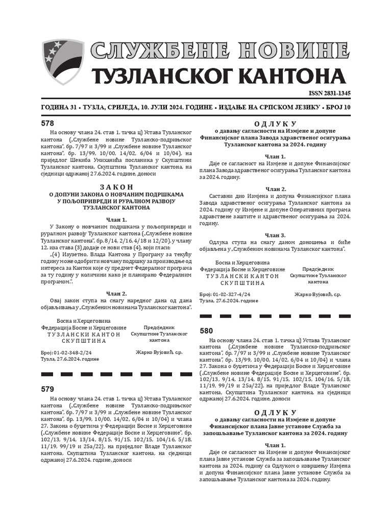 SL - Novine TK, Broj 10-2024 | PDF