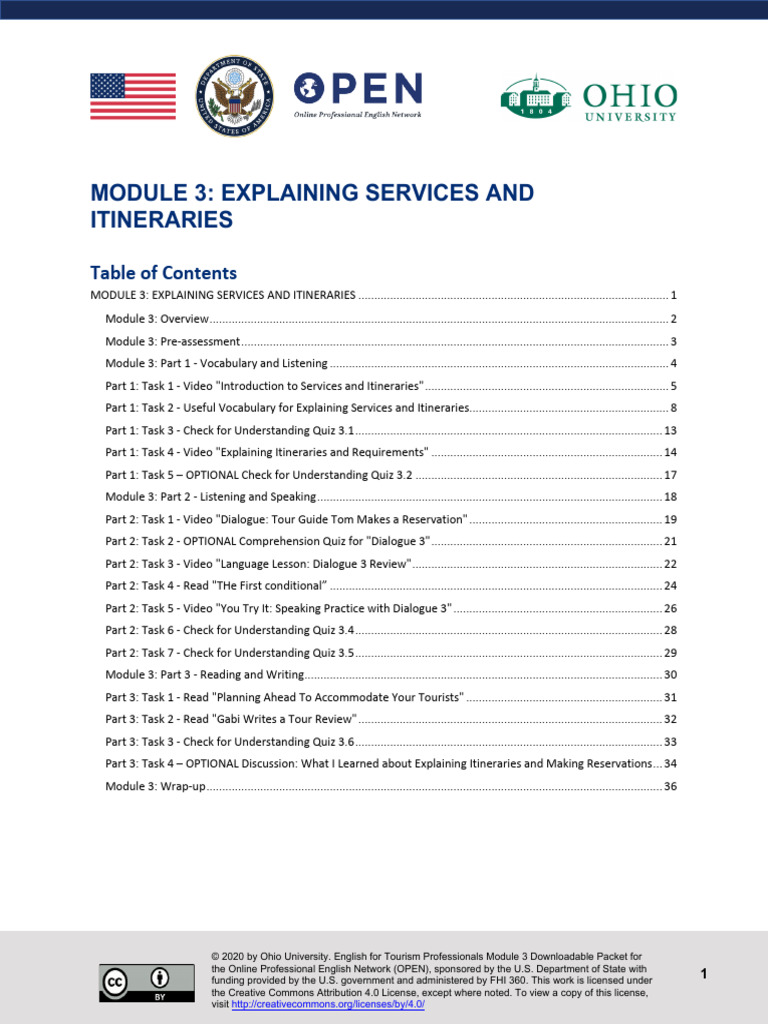 Tourism M3 MOOC Module Packet Summer 2022 | PDF