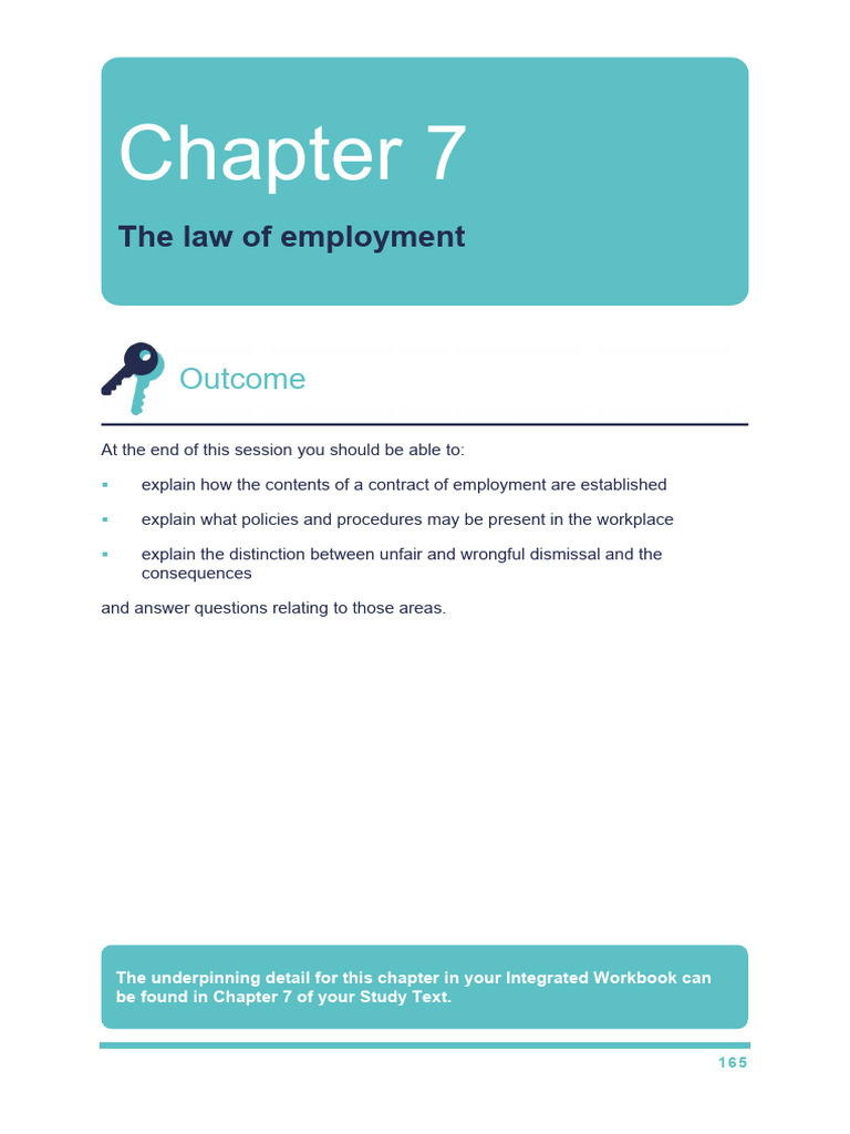 IWB Chapter 7 - The Law of Employment | PDF