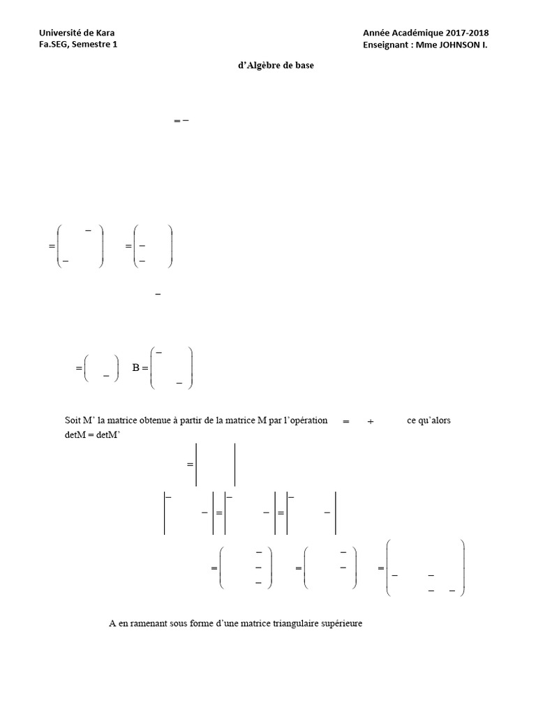 TD Alg Lin 2020-2021 Ul | PDF