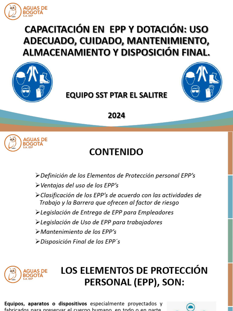 Capacitación Epp y Dotación Ptar Salitre | PDF