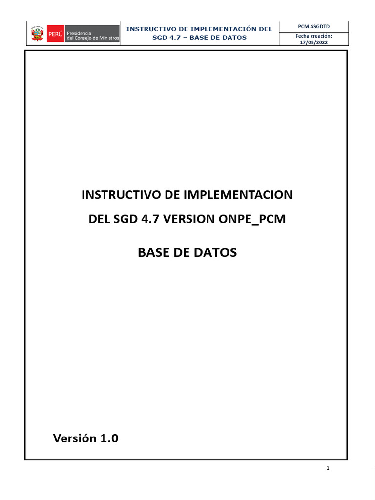 Instructivo de Implementacion | PDF