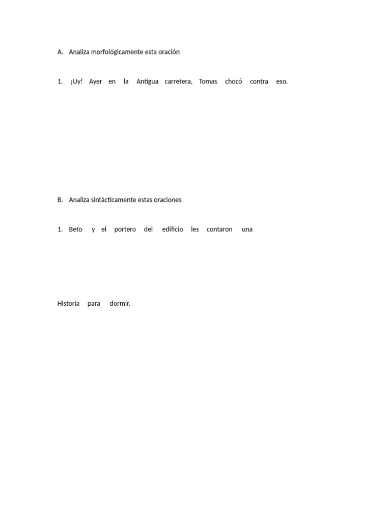 Analisis Sintactico y Morfologico | PDF