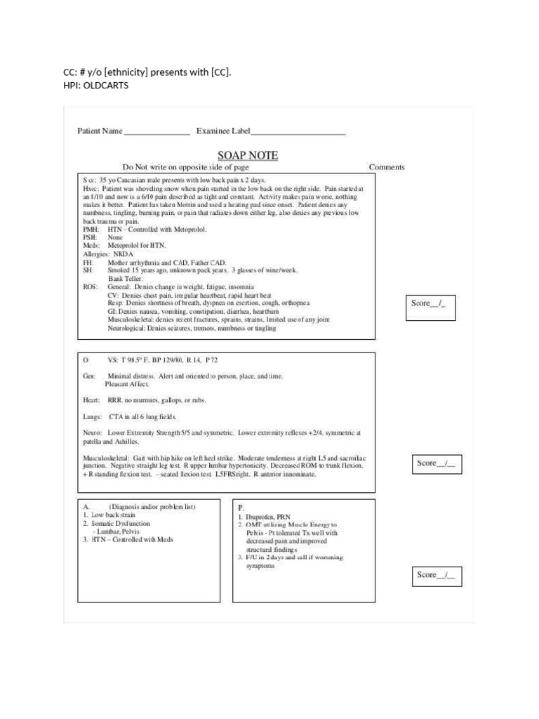 Short Form OSCE Note | PDF