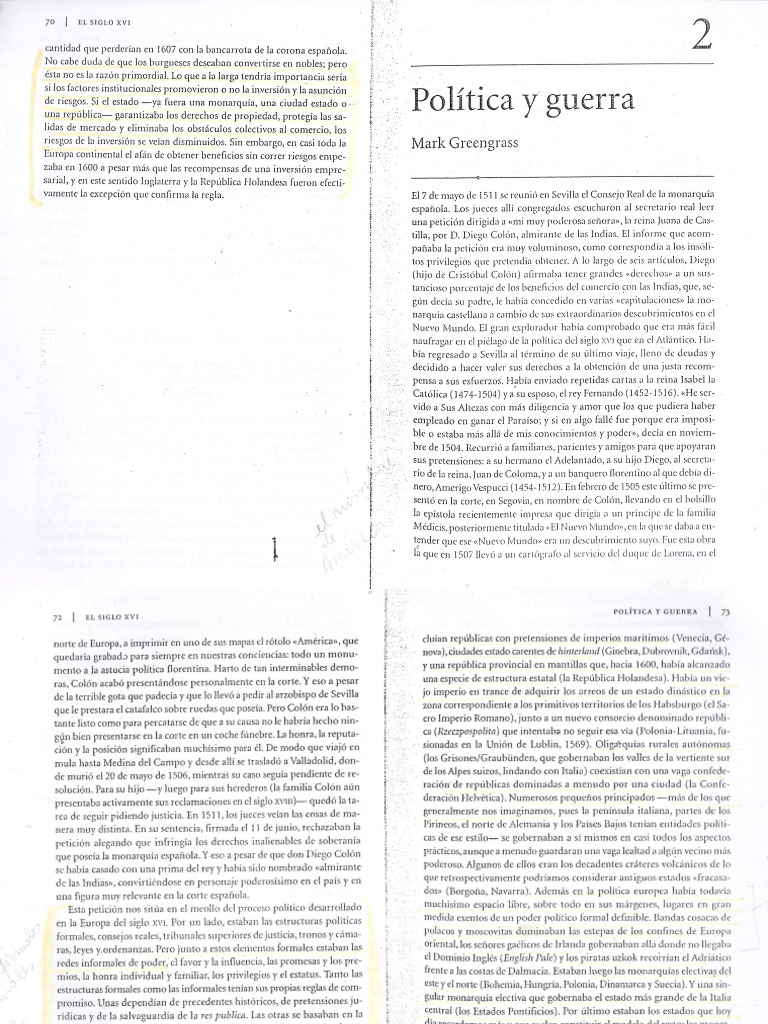 Política y Guerra - Mark Greengrass | PDF