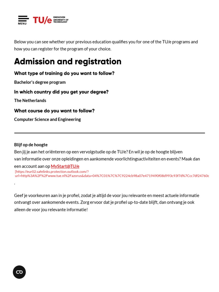 TUE Admission and Registration | PDF