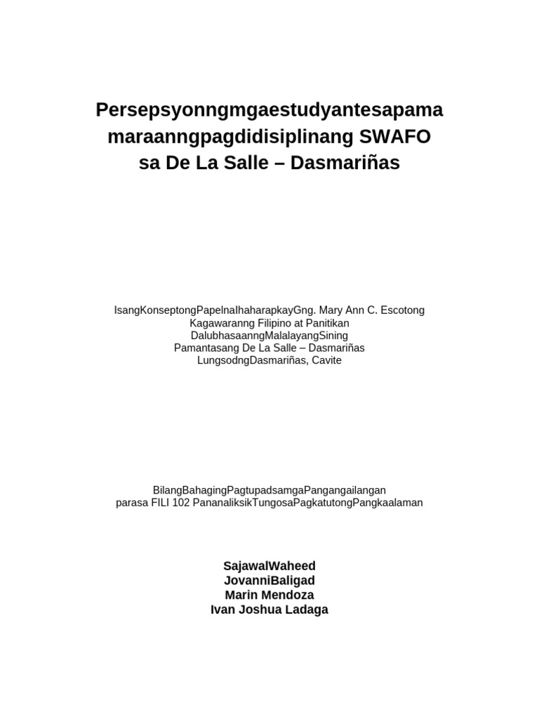 Filipino Output | PDF