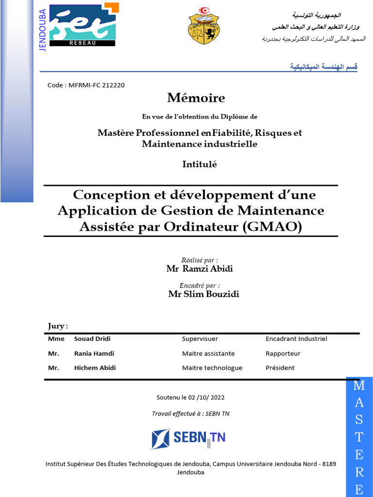 Ramzi Abidi PFE Master Professionnelle FRMI | PDF