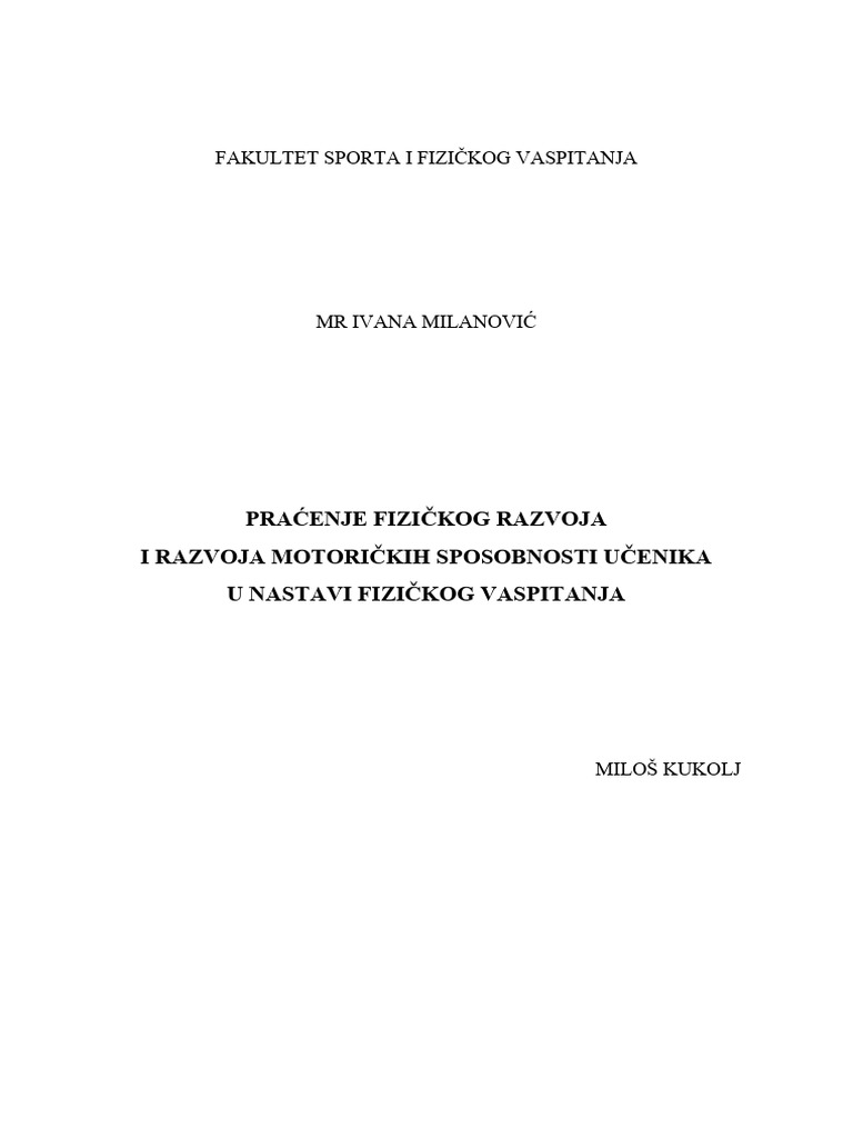 Fizicki Razvoj Pracenje | PDF