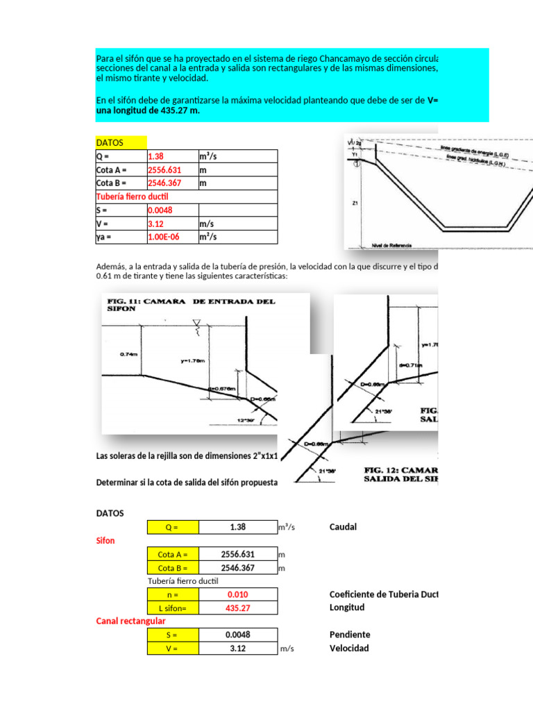 Ejercicio Sifon Invertido | PDF