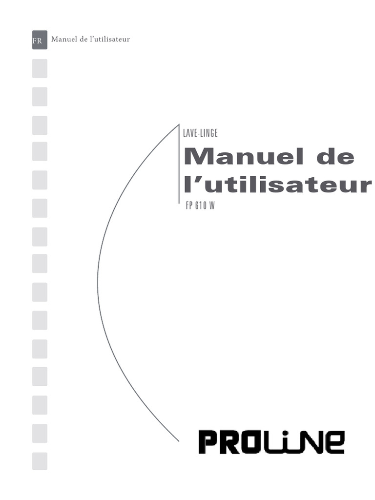 Machine à laver Proline - Manuel d'utilisation | PDF