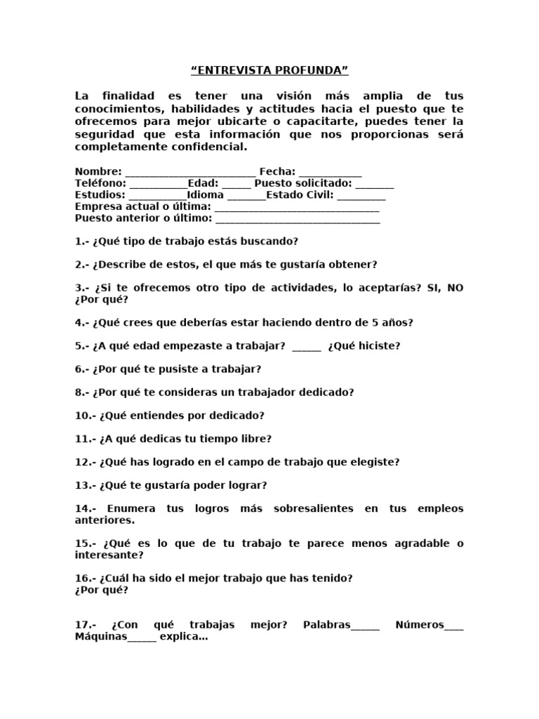 Entrevista Profunda Modificado Pdf