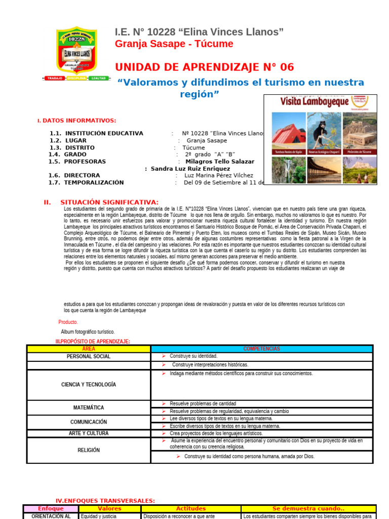 Unidad De Aprendizaje 6 Segundo Grado A Y B Pdf 8258