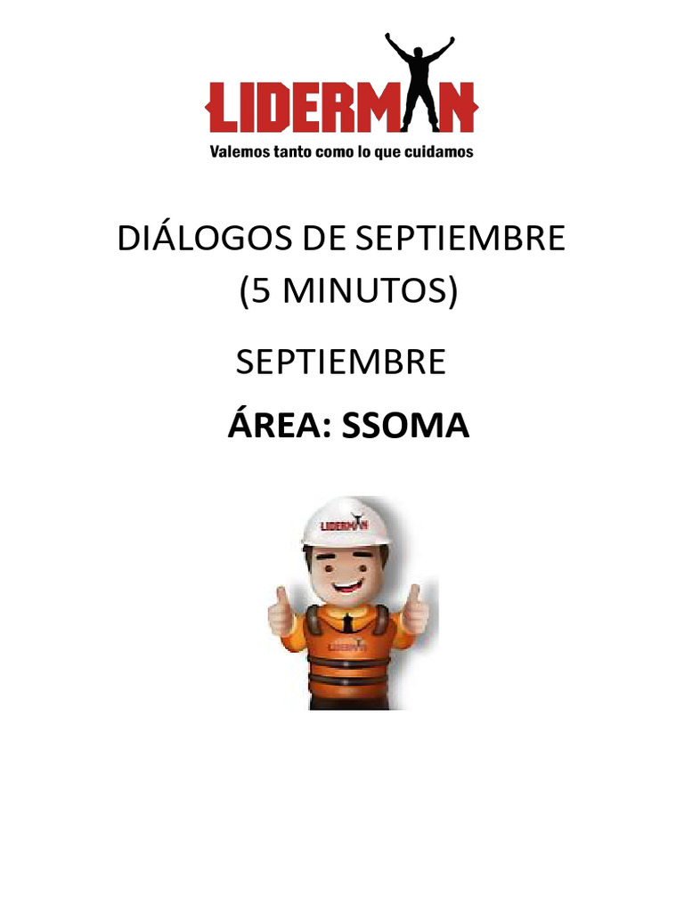 Diálogos de Seguridad Setiembre - Liderman | PDF