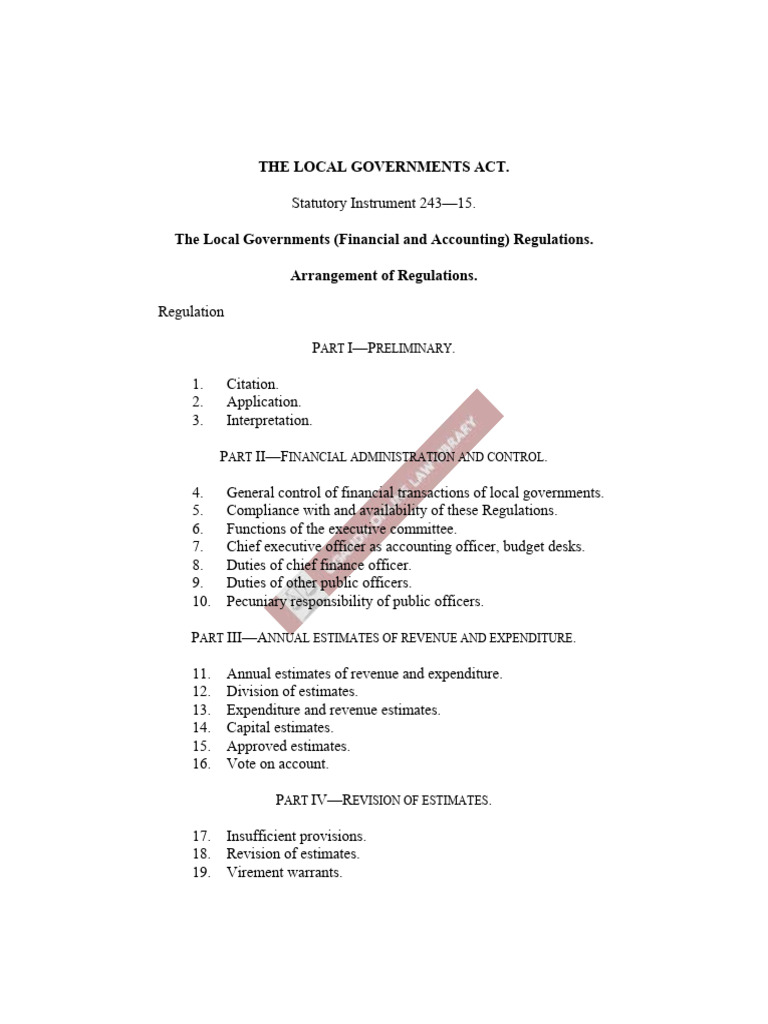 Local Governments Act | PDF