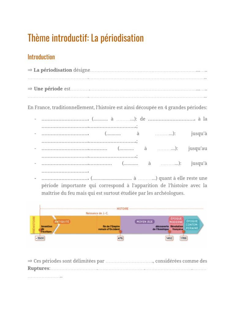 Trace Écrite Élève - La Périodisation | PDF