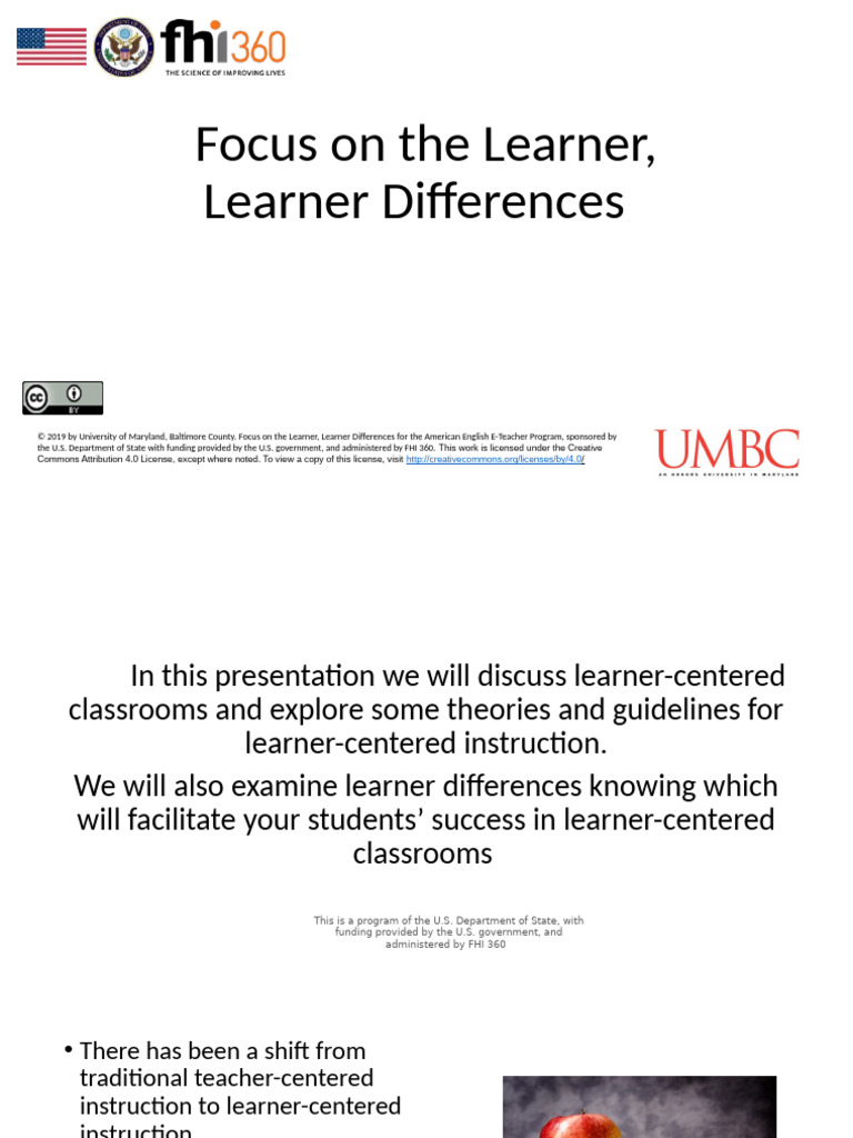 MOOC - Module2 - FocusOnTheLearnerLearnerDifferences 1.7.20-1 | PDF