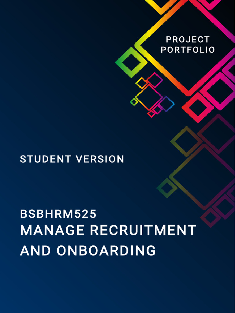 BSBHRM525 Project Portfolio | PDF | Recruitment | Career & Growth