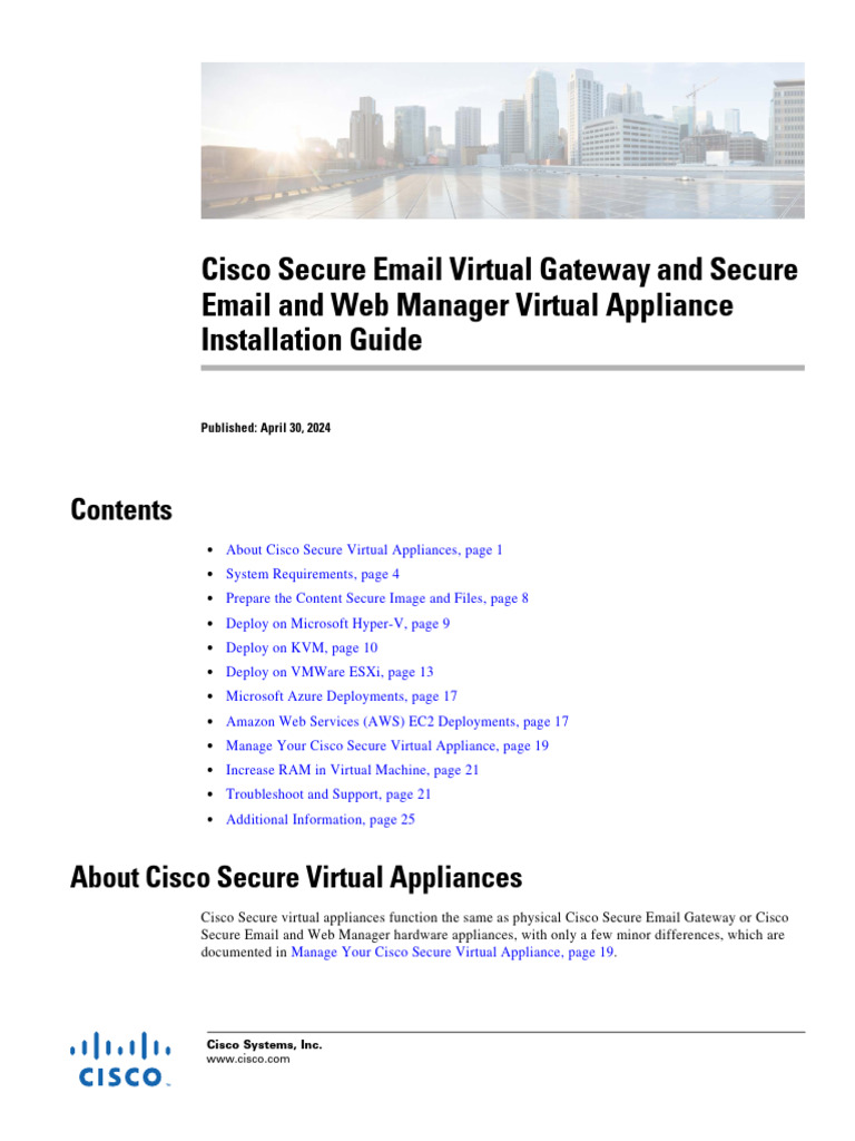 Cisco Content Security Virtual Appliance Install Guide | PDF