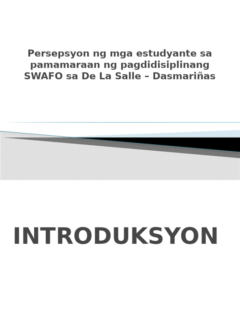 Persepsyon NG Mga Estudyante Sa Pamamaraan NG Pagdidisiplinang | PDF