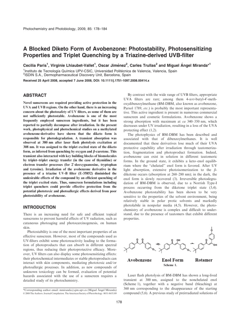 Photochem Photobiology - 2009 - Paris | PDF