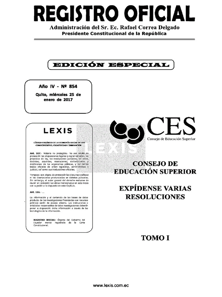 Regl Carr y Escalaf Codificado Ro 854 2017-01-25 | PDF