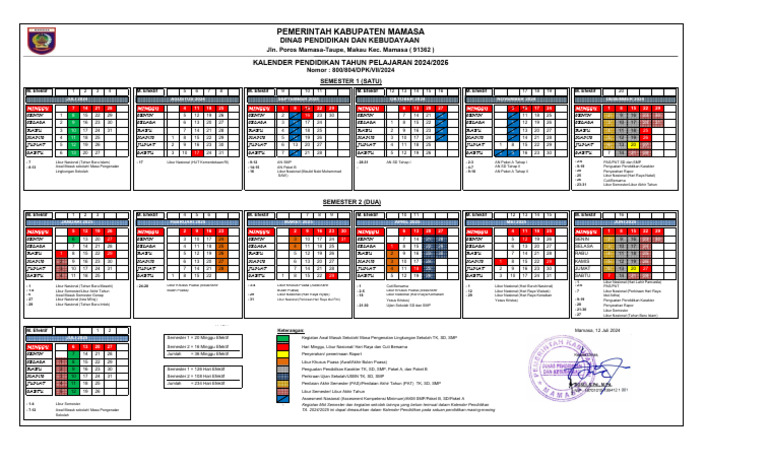 Kalender Pendidikan - 2024.2025 | PDF