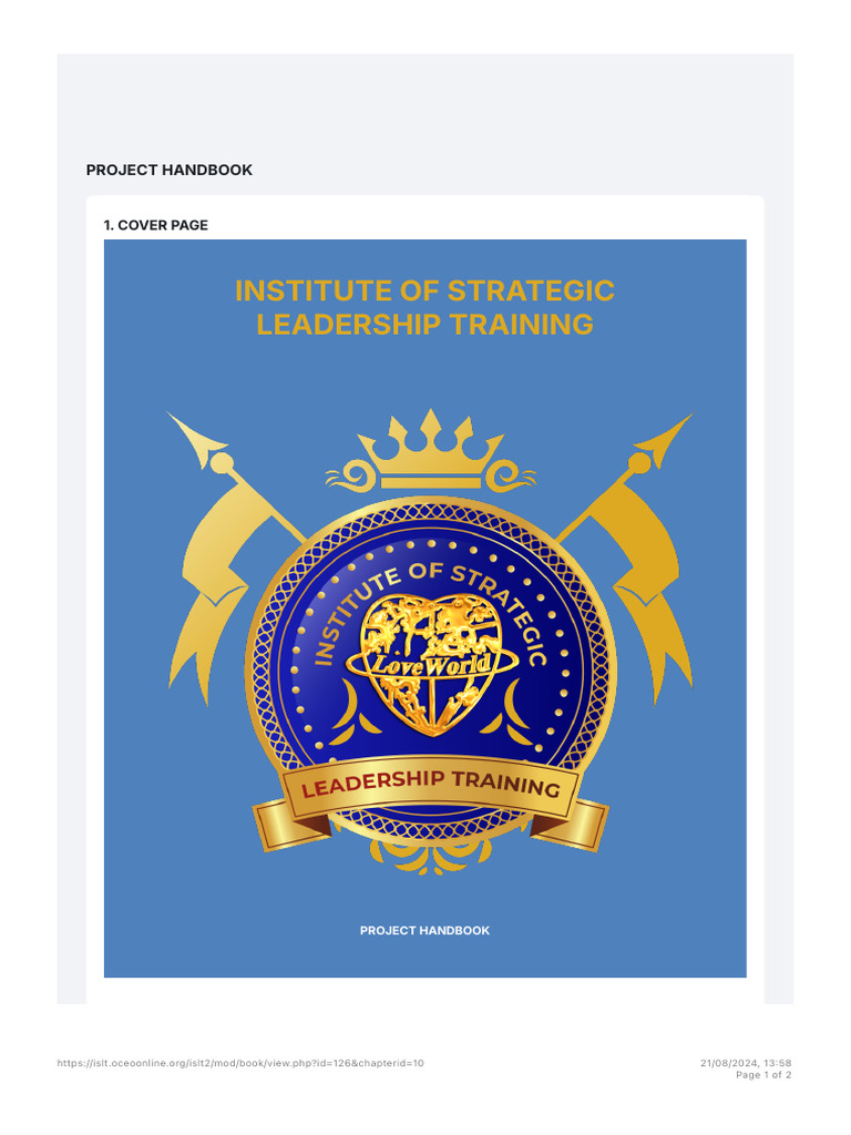 Project Handbook - Cover Page | PDF