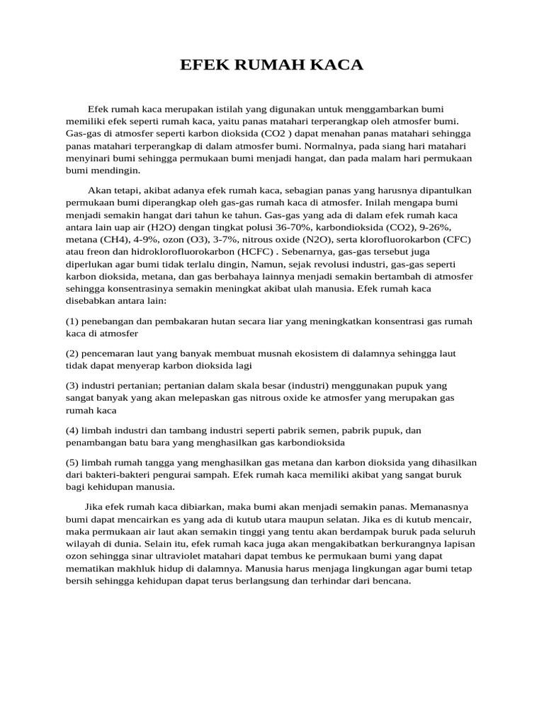 Efek Rumah Kaca | PDF